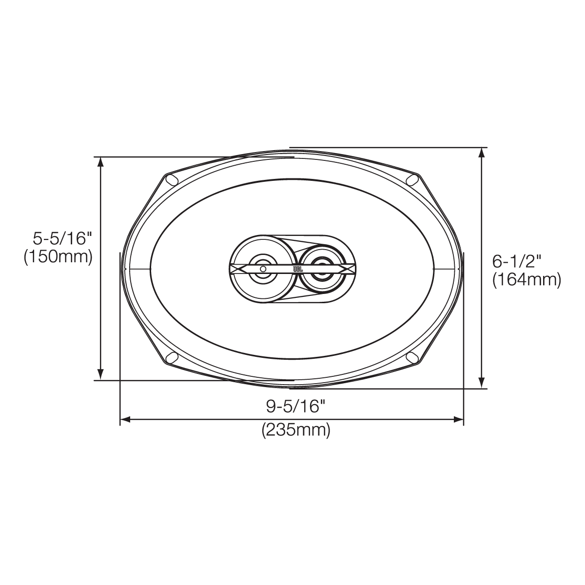 GX963 | 6" x 9" three-way car audio loudspeaker, 210W