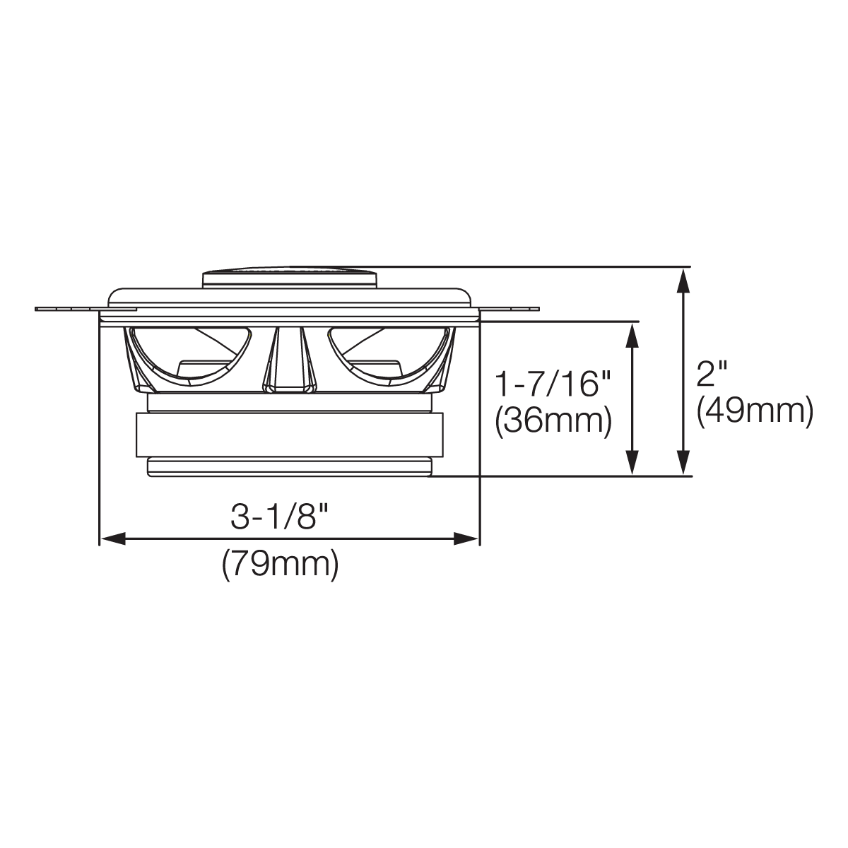 GX302 | 3-1/2" coaxial car audio loudspeaker, 75W